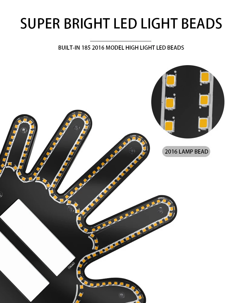 Factory Car Decoration Middle Finger LED Light Universal Car Window Car ...