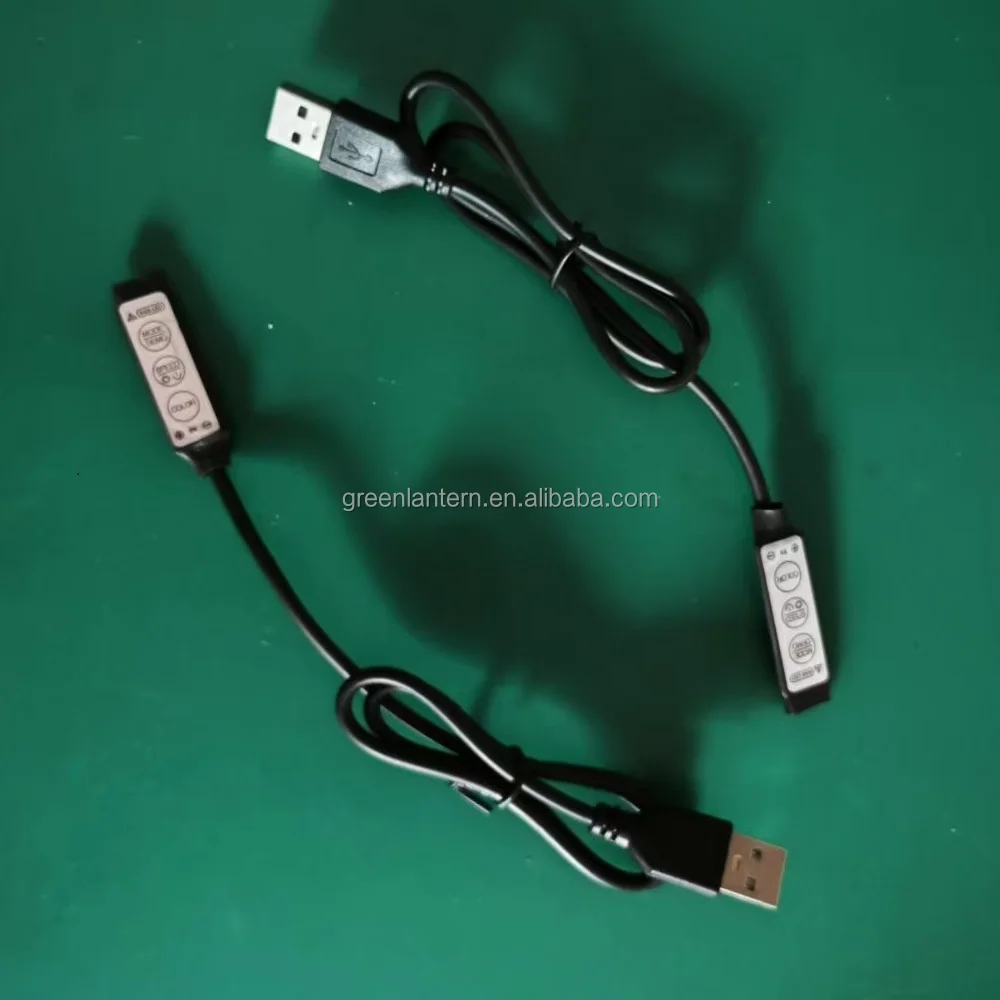 Mini 3-button USB RGB LED Controller for DC 5V 5050 RGB LED Strip Neon ...