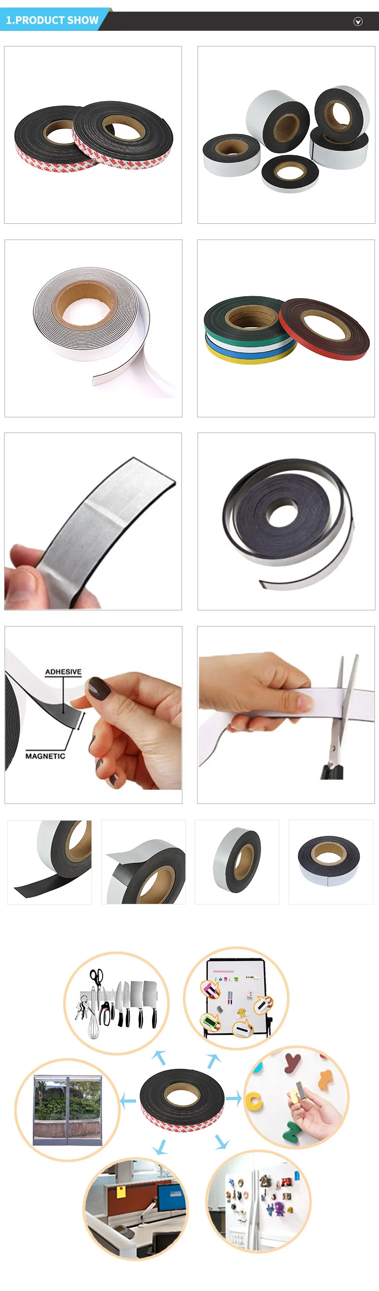 Customized Strong Double Side Self Adhesive Fridge Magnet Tape Rubber ...