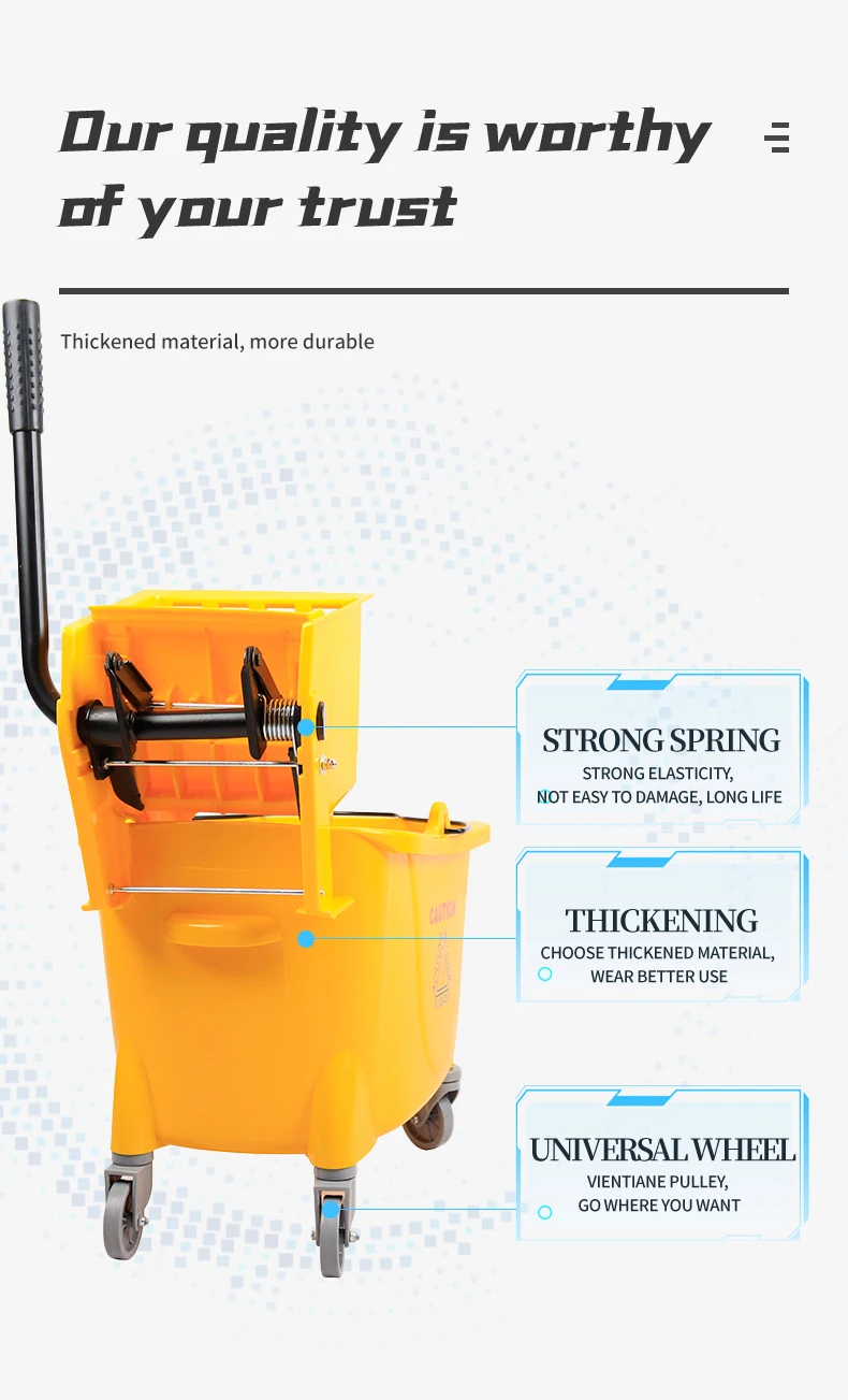 36l Plastic Cleaning Squeeze Mop Bucket With Wringer - Buy 36l Mop ...
