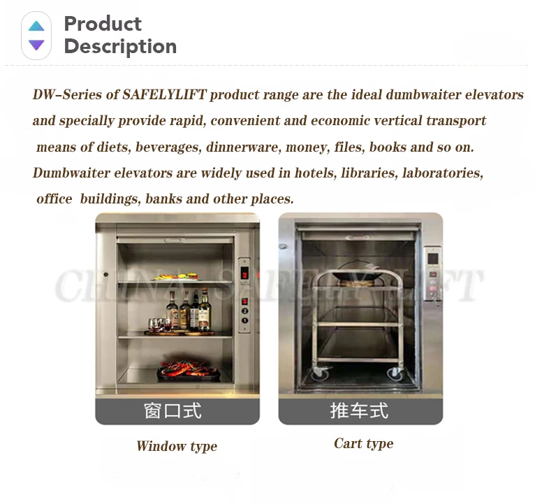 Small Kitchen Food Elevator - Dumbwaiter Lift for Restaurants