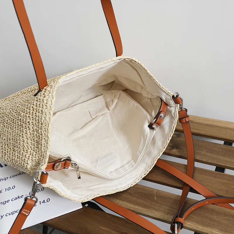 Personalized Summer Beach Straw Tote Bag Ins Retro Woven Holiday Wind ...