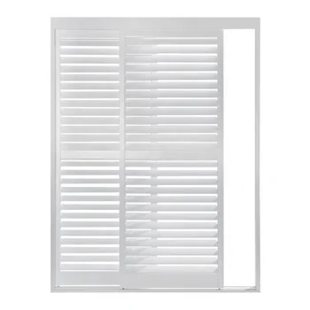Interior 89mm Louver Blade Window Plantation Shutters For Sliding Glass ...