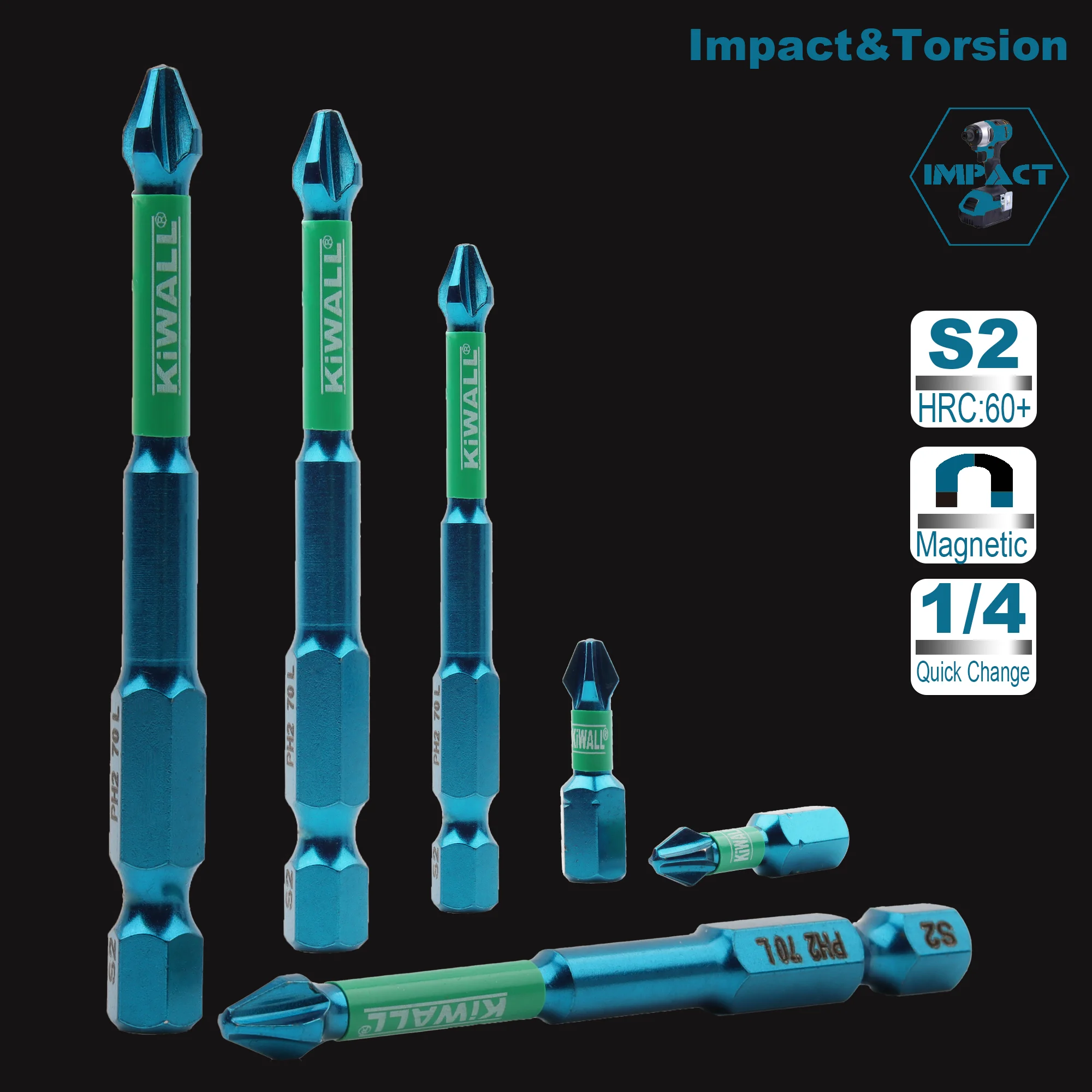 Blue Color Series High Torque Impact Driver Bit S2 Steel Screw Driver ...