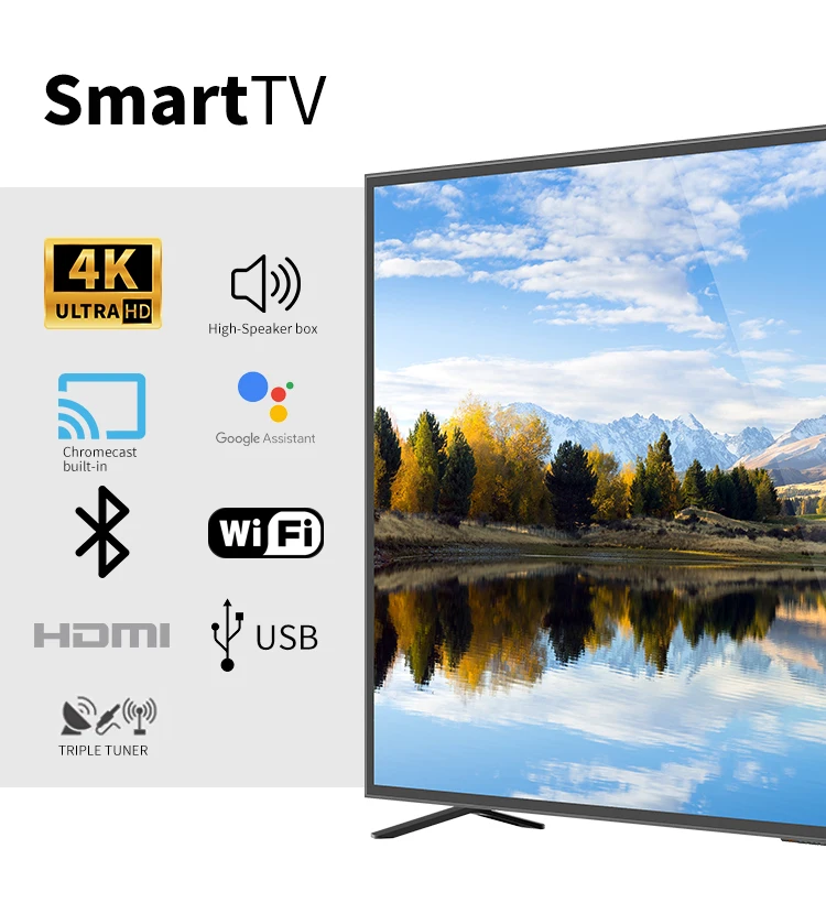 Factory Lcd Led Tv 55 Inch Android Television 4K Smart Tv 100 98 85 75 ...