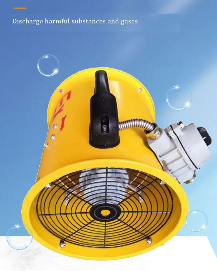 250mm 10inch Explosion Proof Axial Flow Fan Proof Blower Drum Hand Lift ...