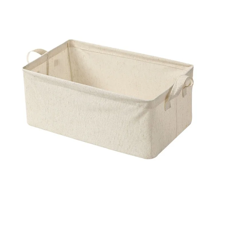 Japandi Style Collapsible Linen Storage Organizer with Zipper and ...