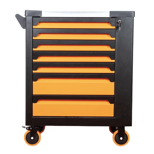Metal Tool Trolley Workbench Rolling Box Trolley Drawers Lock Tool Cart ...