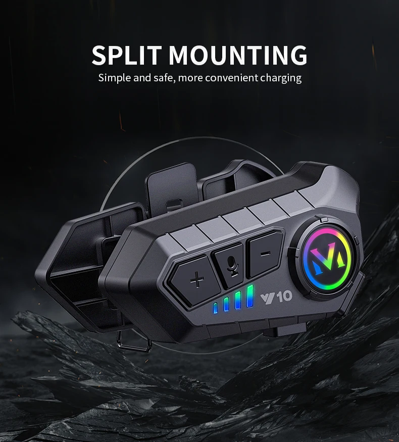 New Y10 Motorcycle Helmet Intercom Waterproof Bluetooth 5.3 Full Helmet ...