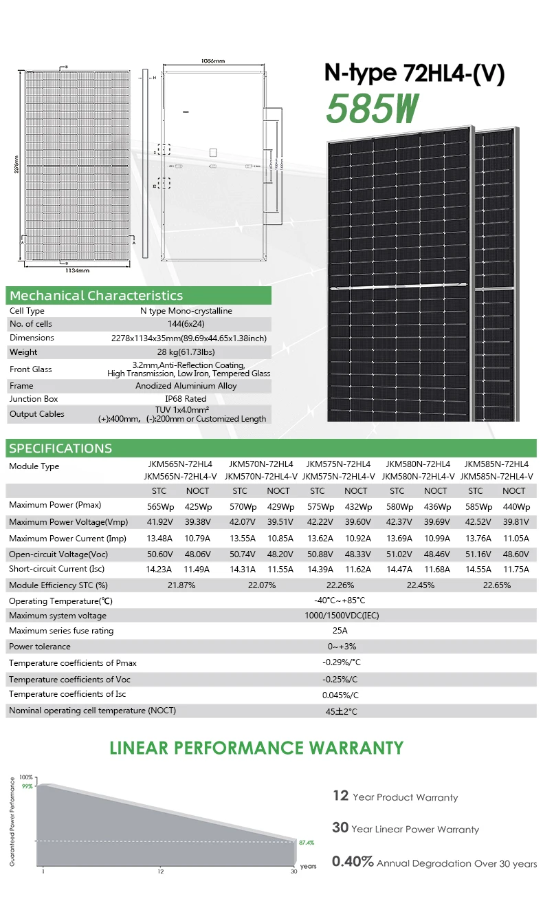 585 Watt Jinko Top High Efficiency Single Glass Rated Home Use System ...