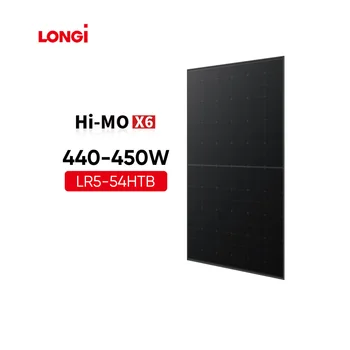 Longi Hi-mo 6 Scientist Lr5-54htb 440-450m Half Cell All Black Solar Panels 440w 445w 450w Pv ...