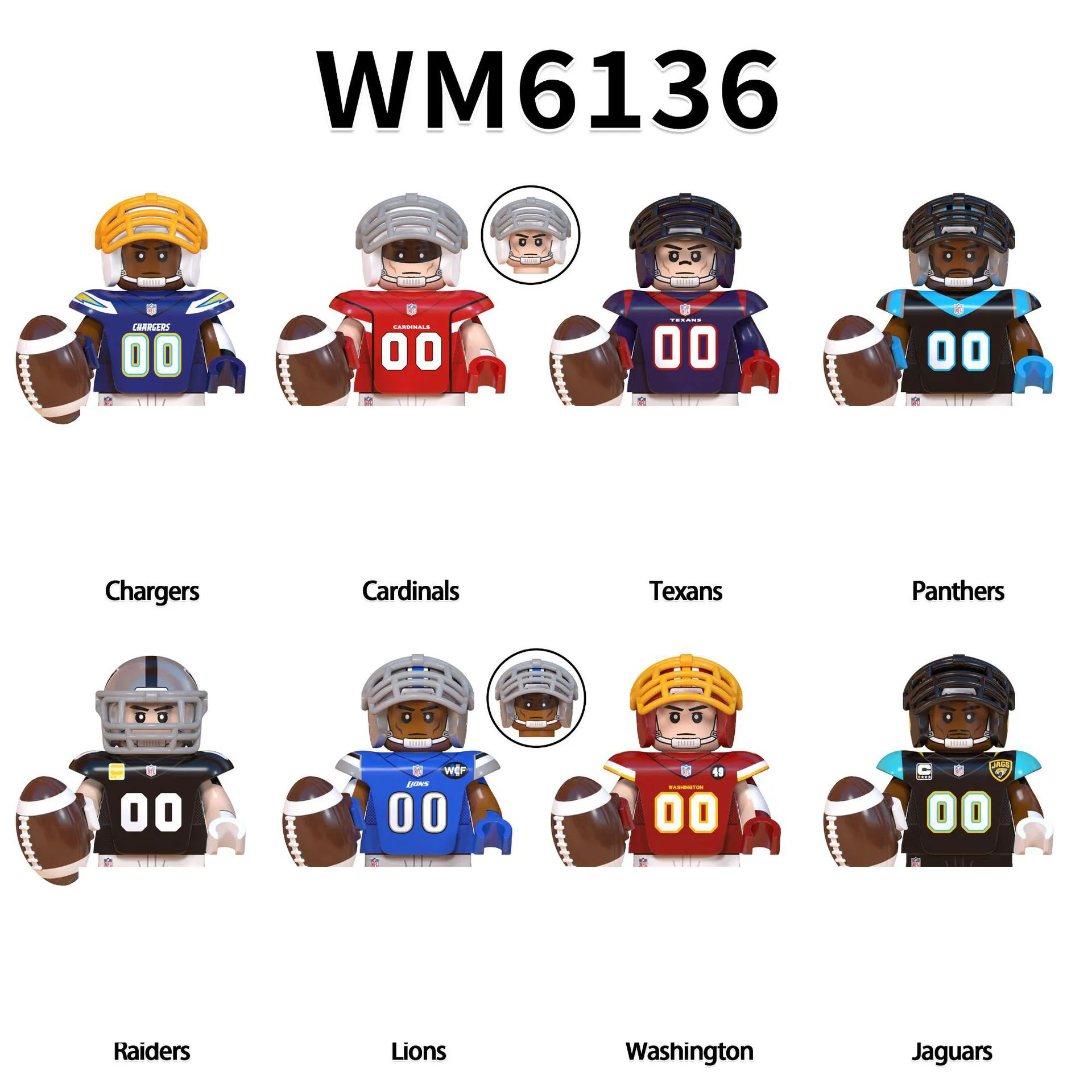 Alibaba.com: WM6133-WM6136 Mini Figures NFL Football Team Rugby Player ...
