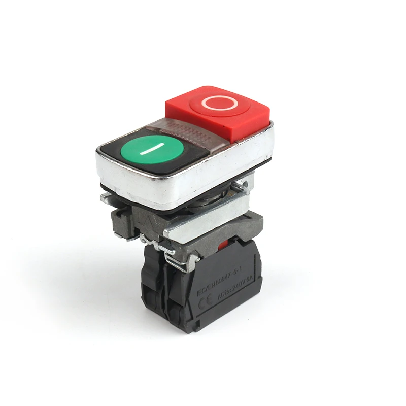 Xb4-bw73415 Double Head Pushbutton 22mm Led Double Square Illuminated Spring Return Push Button ...