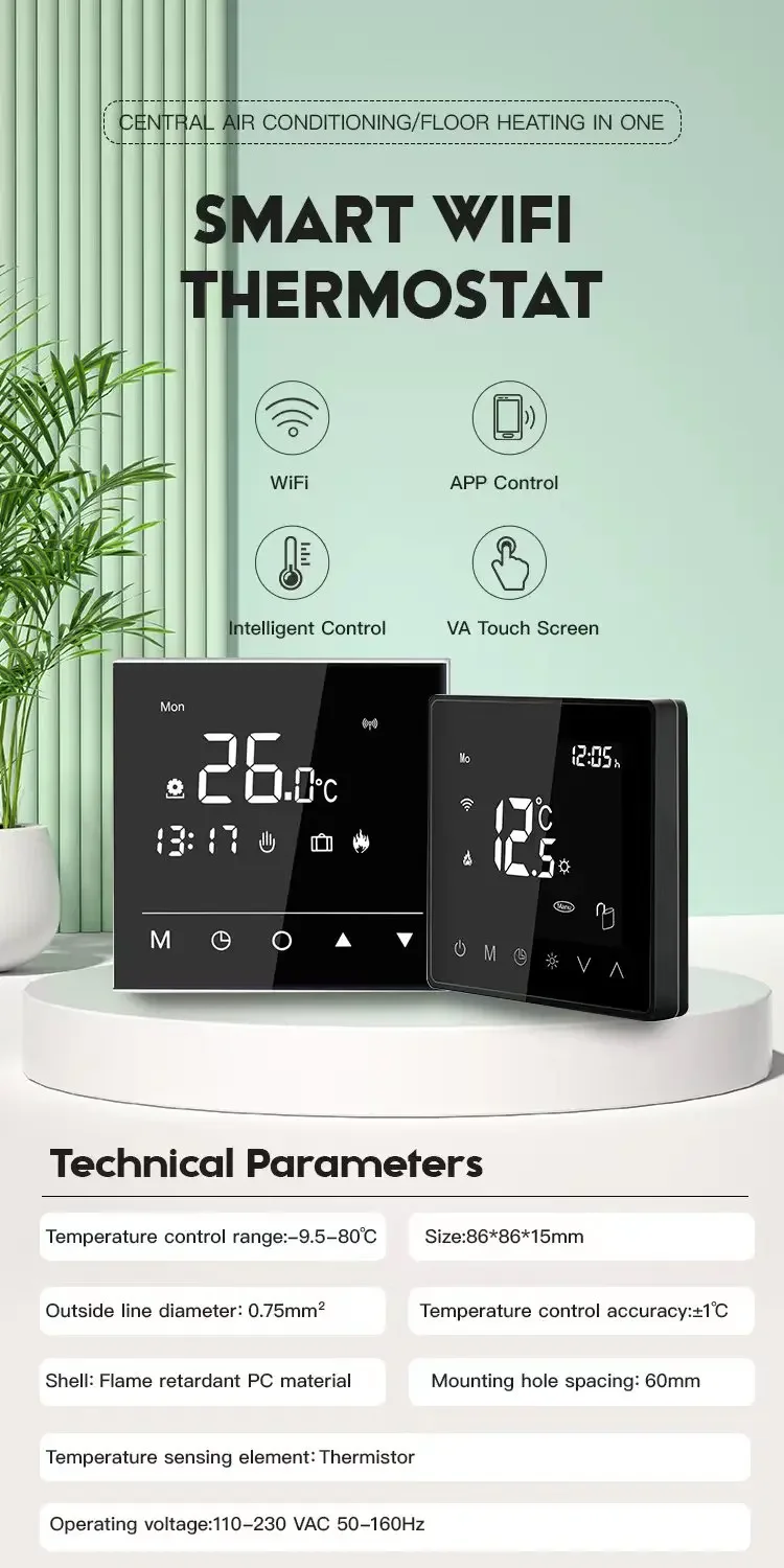 Mulit Smart Wifi Air Conditioner Thermostat Touch Screen Temperature ...