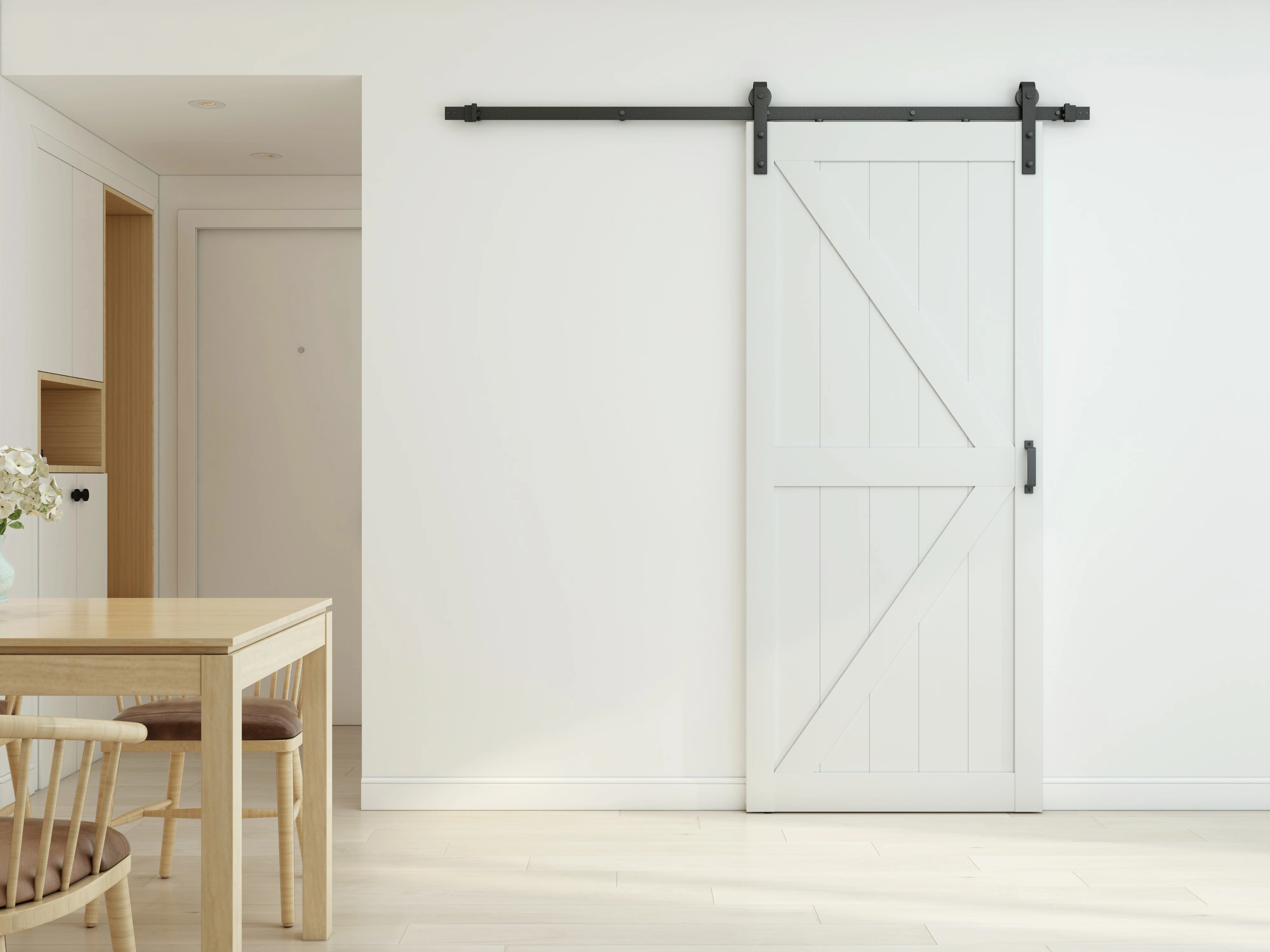 K Frame White Barn Door Slab With Hardware Kit,Mdf Waterproof Pvc ...