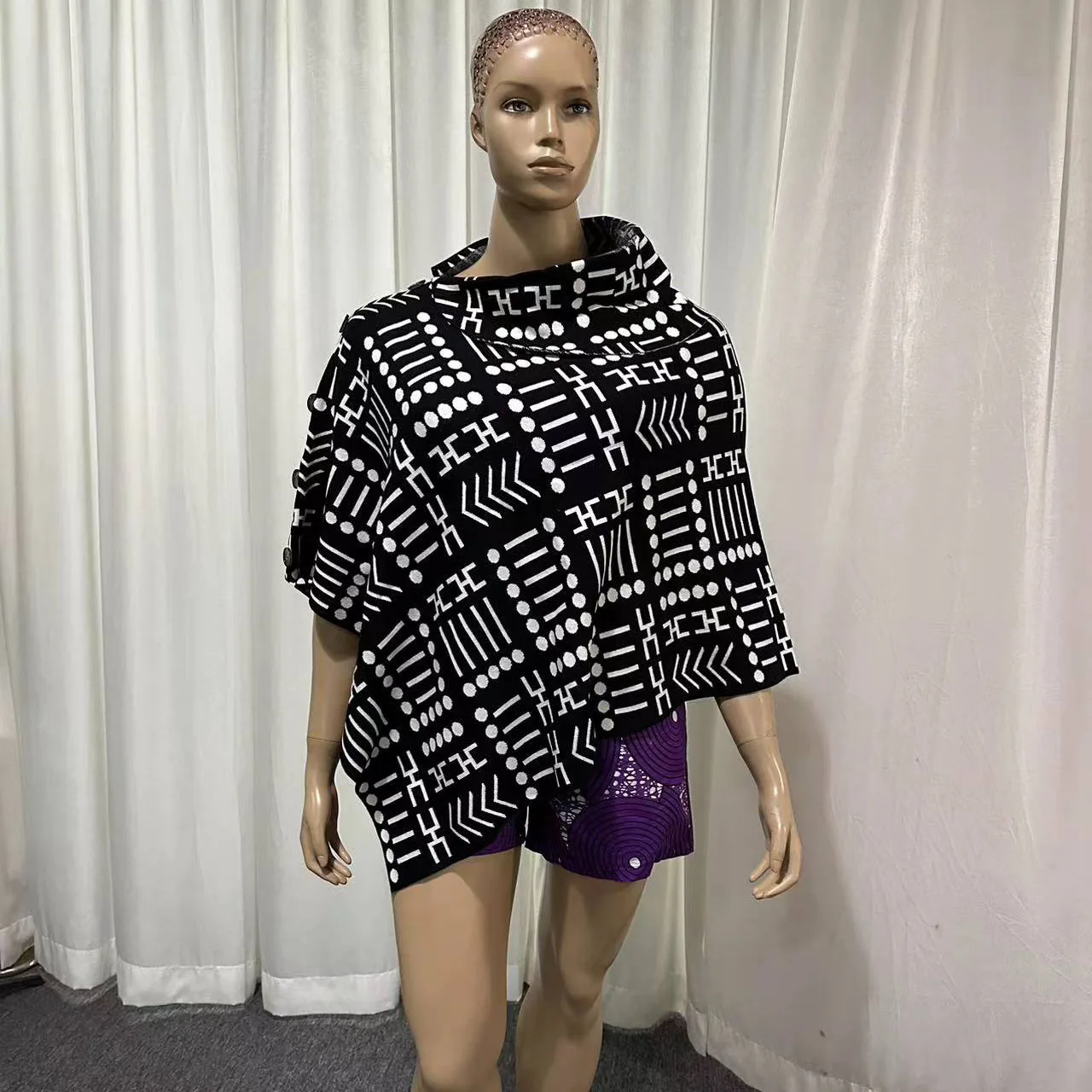 High quality hot selling African Fashion kente print ponchos African ...
