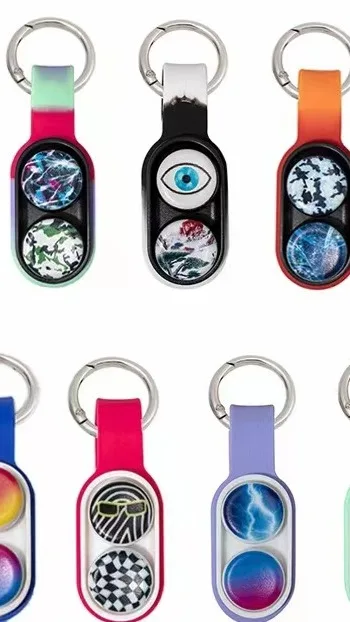 Most Popular Tiktok Poppuck Fidget Toys Set Keychain Silicone Pops Puck ...