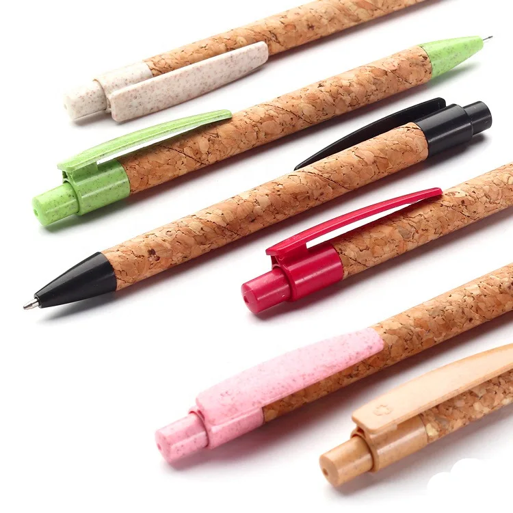 Customized Logo Advertising Cork Tube Pen,Promotion Gift Cork Pen,Cork With Wheat Straw ...