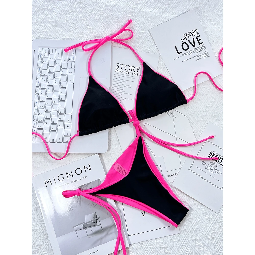 2022 Swimsuits Women Show Sexy Thong Micro Bikini Shiny Brazilian ...