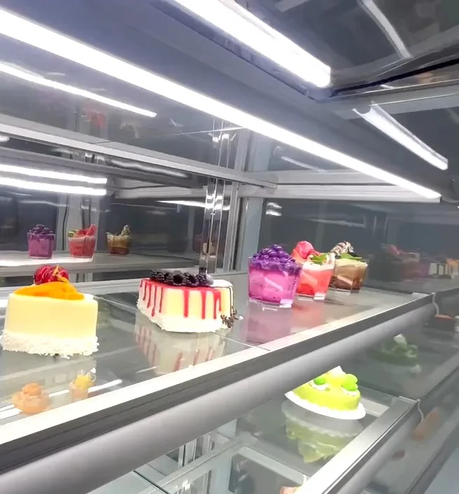 Vertical Open Air Cooling Cake Refrigerated Display Case Upright Open ...