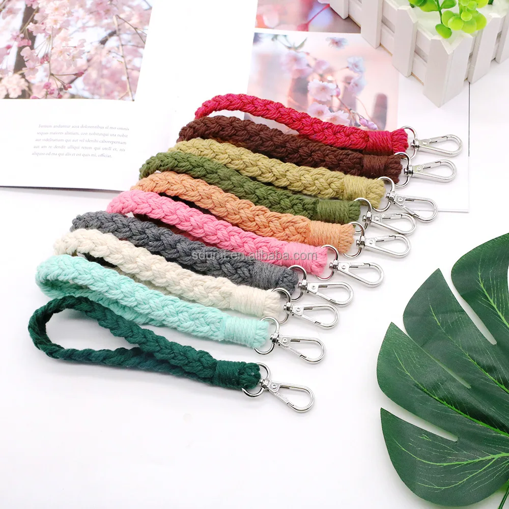 Handmade Cotton Rope Macrame Key Chain For Women Bohemia Tassel ...