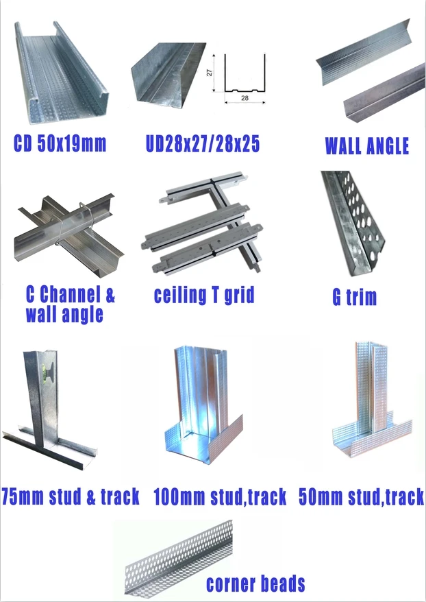 Gypsum Accessories - C CHANNEL, FURRING CHANNEL, WALL ANGLE
