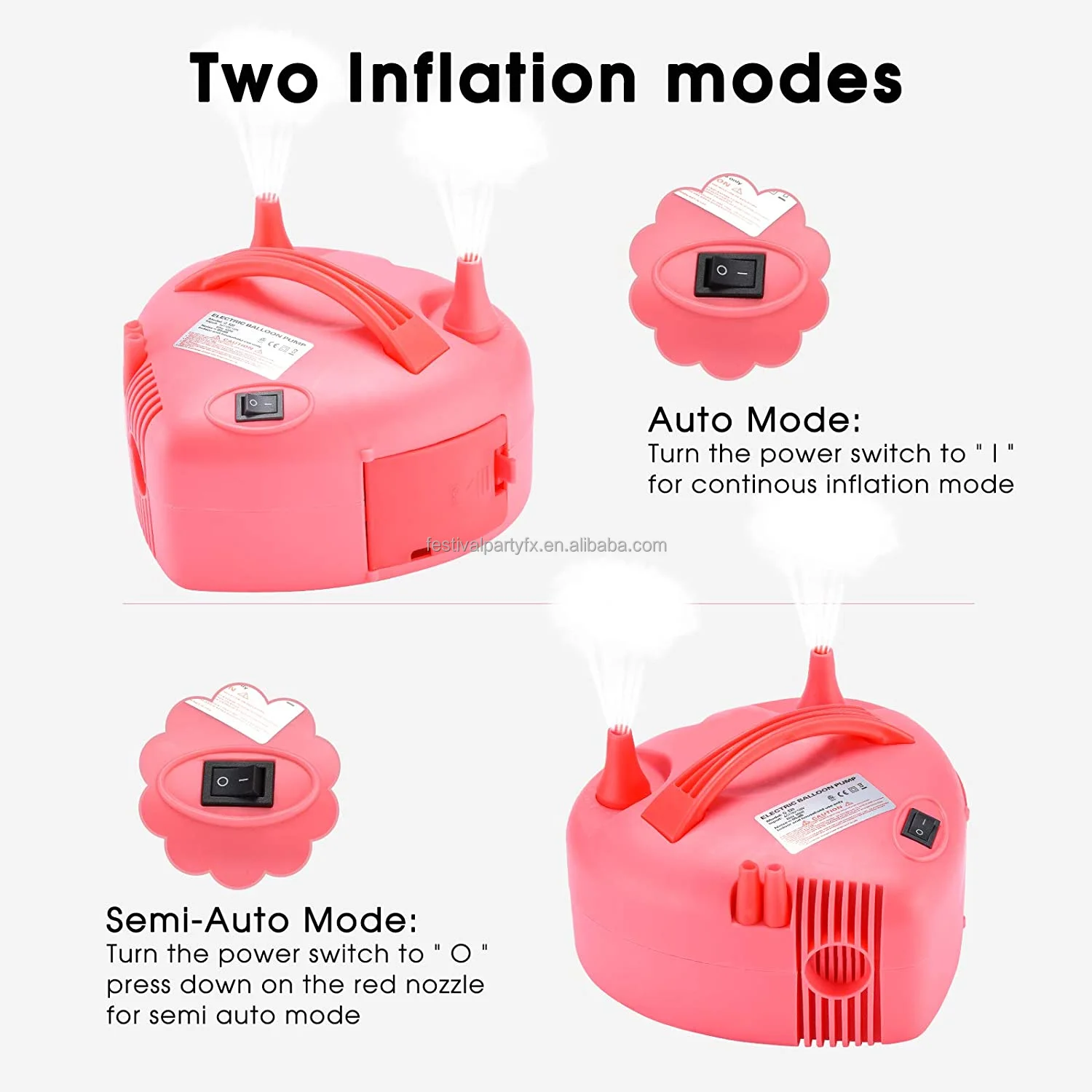 Hand Machine Helium Heart Portable Inflator Inflating Double Hole ...