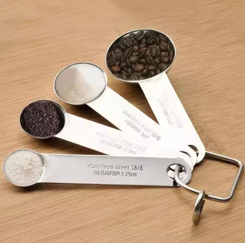 Custom Small Mini 4pcs Adjustable Mixing 304 Stainless Steel Measuring ...