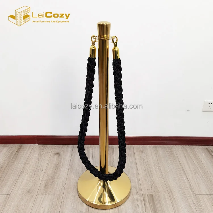 Hotel Lobby Queue Rope Barrier Titanium Crowd Control Velvet Rope ...