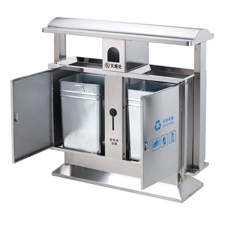 Outdoor Park Hotel 96 Gallon Classification Steel Trash Can Recycle ...