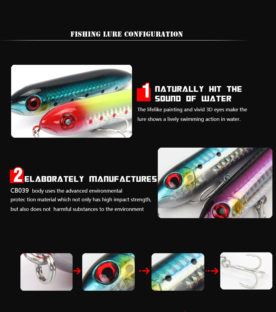 Top Right PE017 14g 100mm Stickbait Fishing Lures Pencil Lure