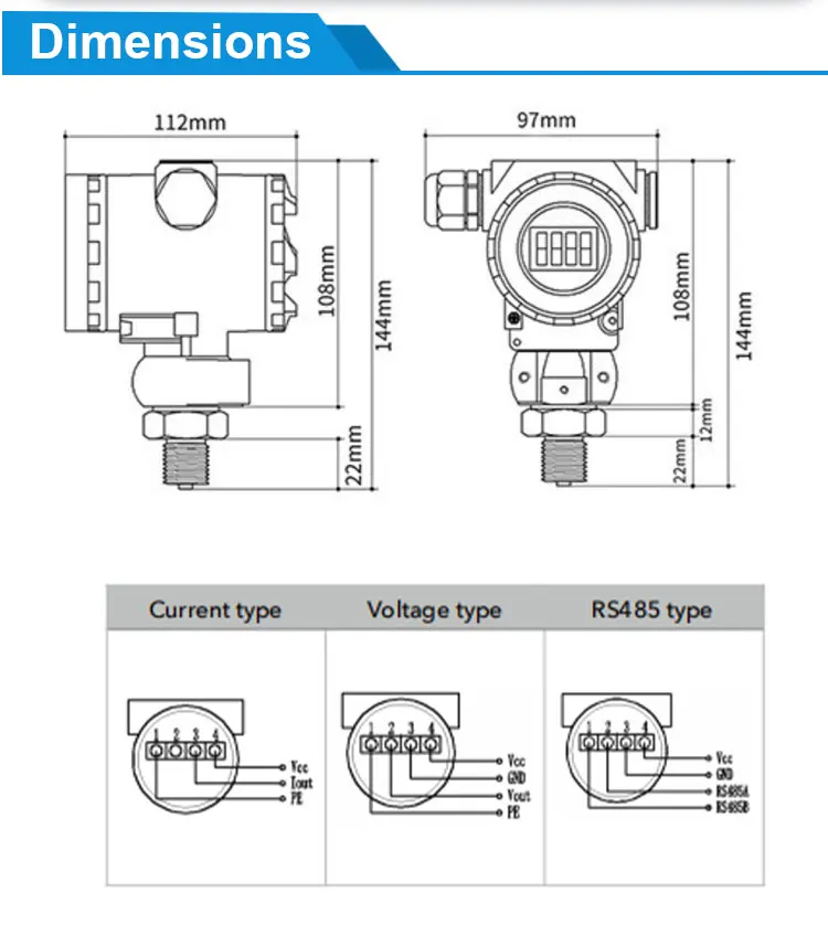 Sentec Hot Selling 4-20ma Diaphragm Digital Pressure Sensor Absolute ...