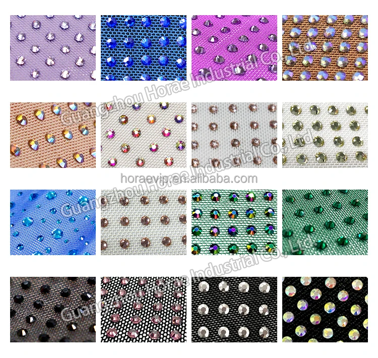 F003 Women Rhinestone Mesh Fabric Hotfix Rhinestone Fabric Crystal With ...