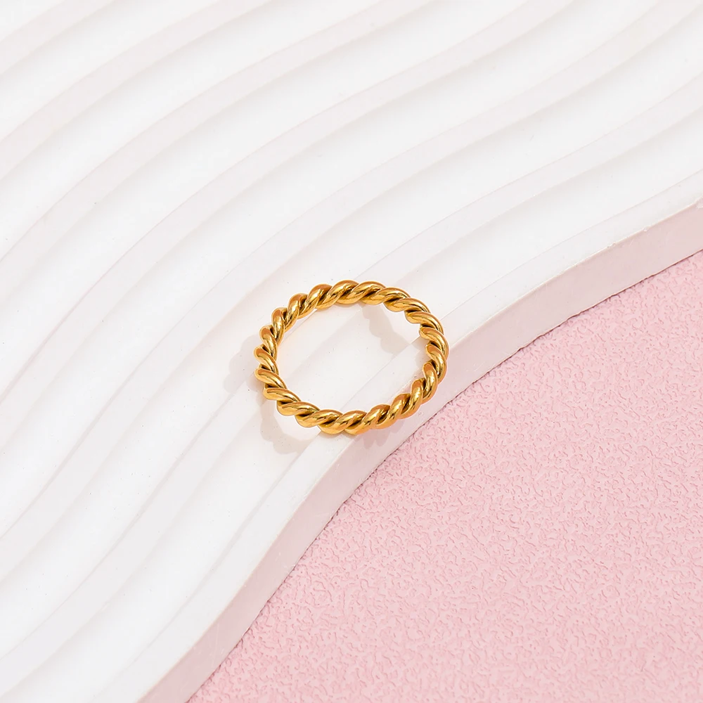 Shop High End PVD 18K Gold Plated Rope Finger Rings for Women