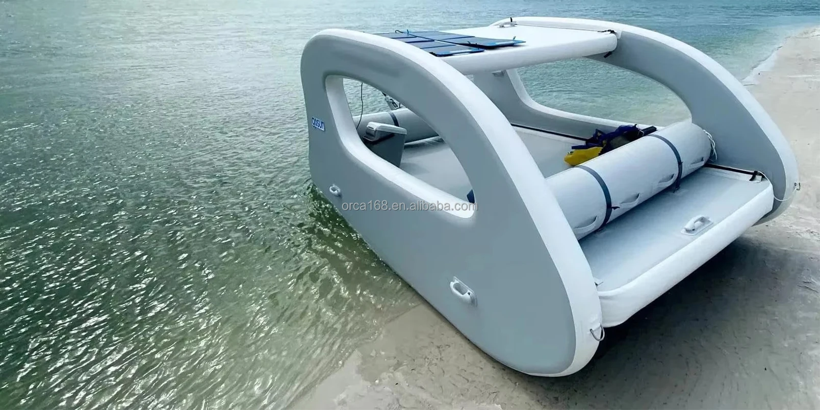 Custom Electric Catamaran Cruising Pontoon Portable Boat Foldable ...