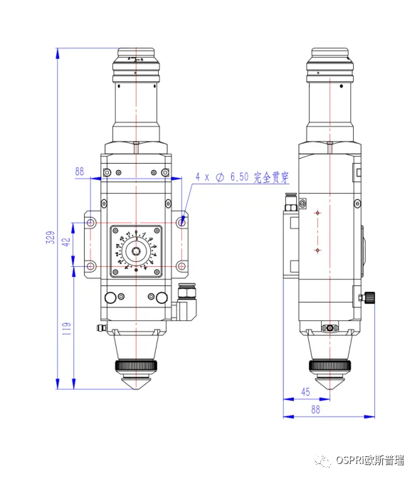 2Kw Ospri LC218 Fiber Laser Cutting Machine Head for Industrial Use ...