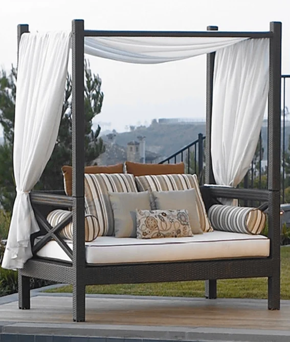 Patio Lounge Furniture Outdoor Daybed Canopy Chair Chaise Sleeper Wicker Green Alibaba