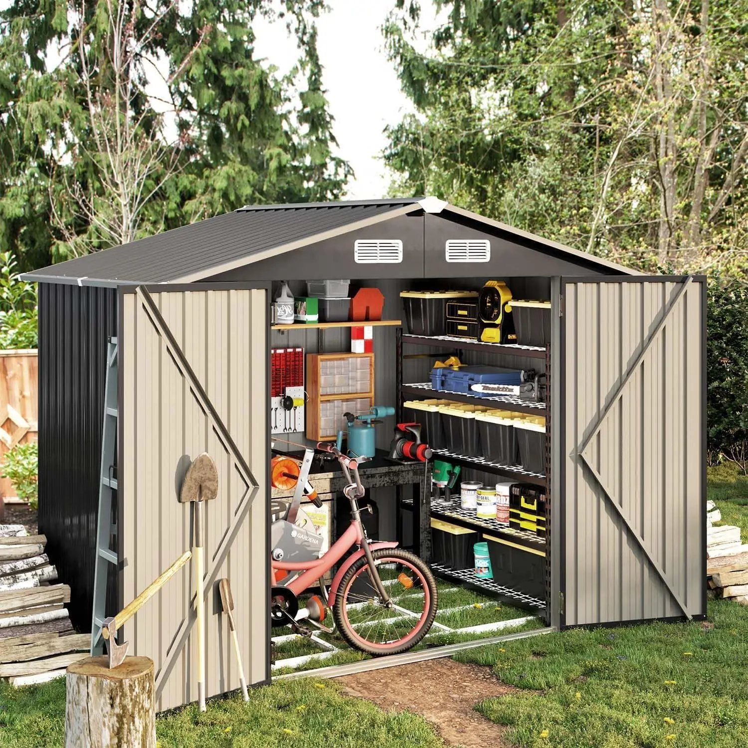 Modern European Design WPC Garden Shed Sustainable Wood Plastic ...