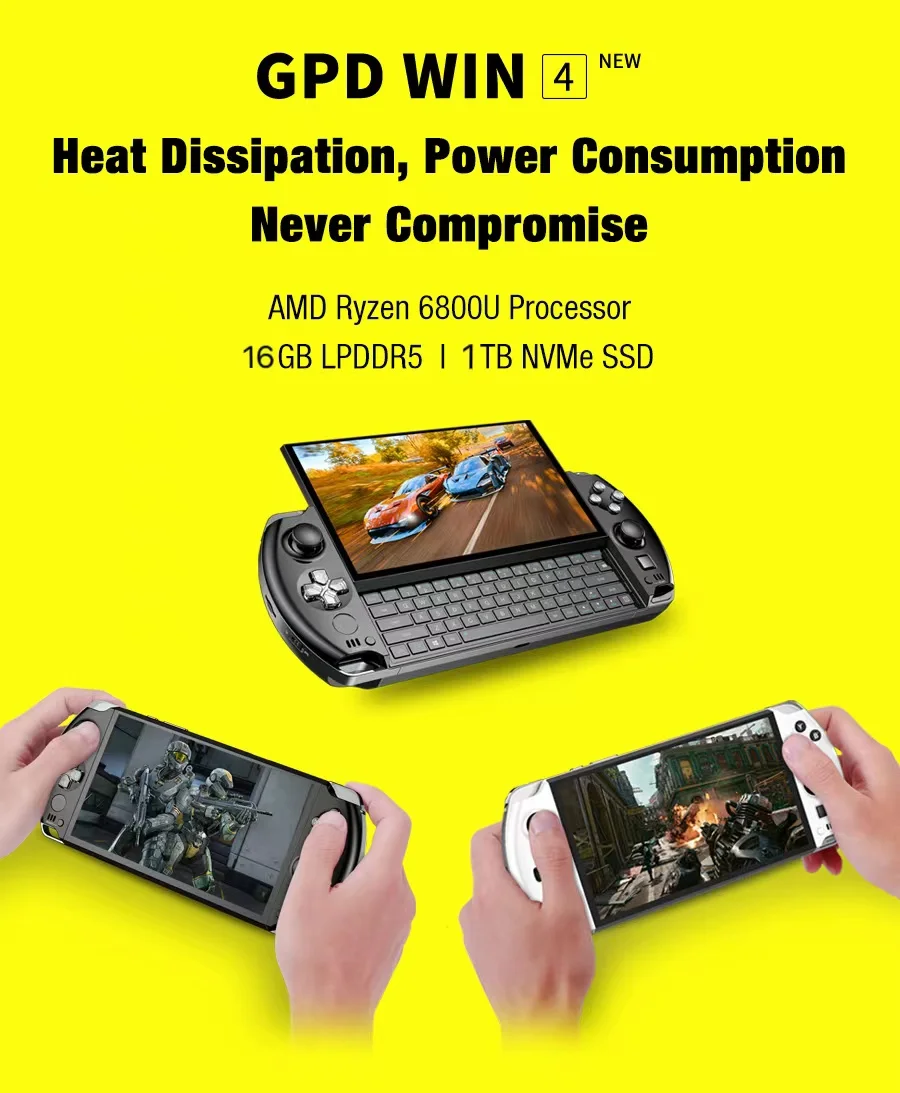 Handheld Game Console Gpd Win 4 Amd R-yzen 7 6800u 6 Inch Touch Panel ...