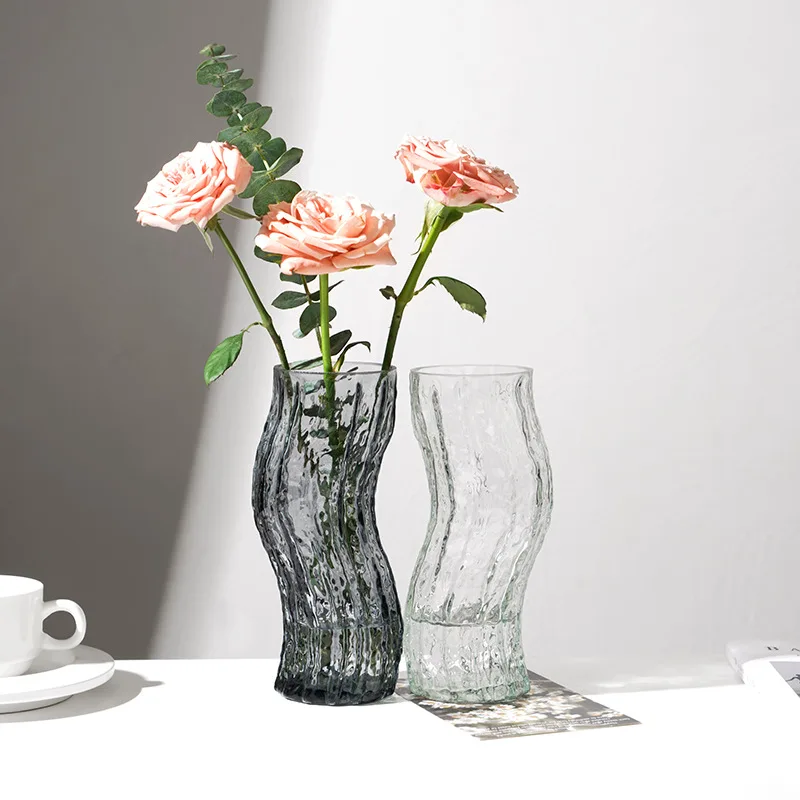 Nordic Decorative Irregular Shape Glass Vase Glass Flower Bud Vase For ...