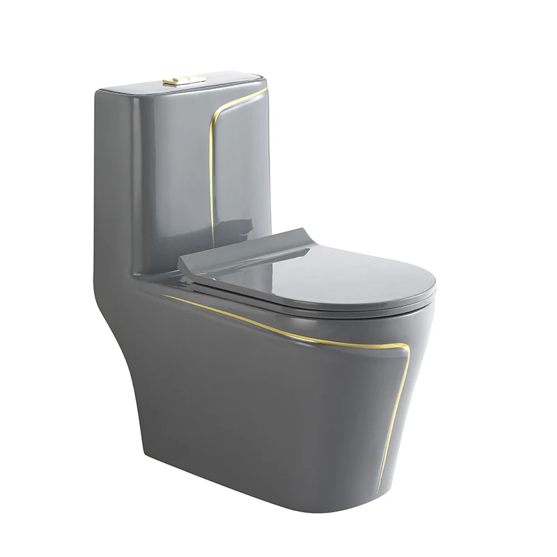 Inodoros De Colores: White Dot Gray Color Glossy One Piece