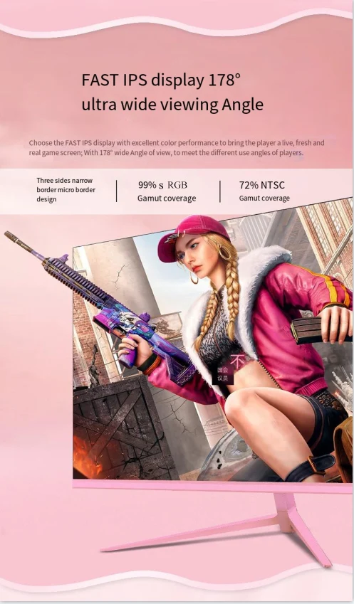 Super Pretty Pink 24 27 32 Inch 144hz 165 Hz16:9 Lcd Monitor 1k 2k 4k ...