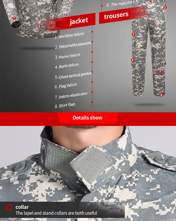 Men's Tactical Jacket Tactical Suit Thick Camouflage Clothes Combat ...