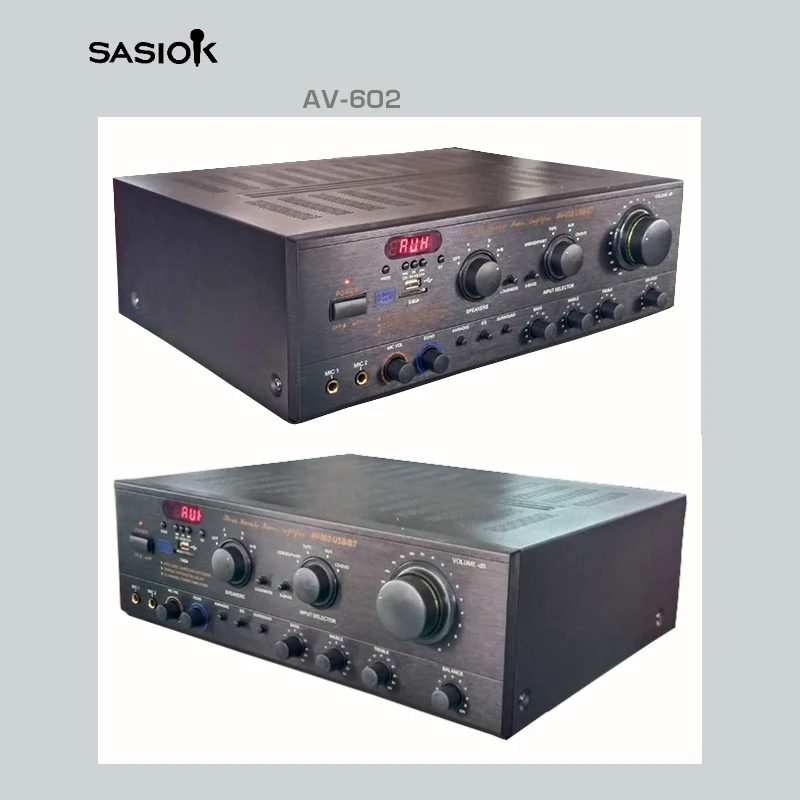 AV-602 Stereo Karaoke Power Amplifier - Surround Sound & BT