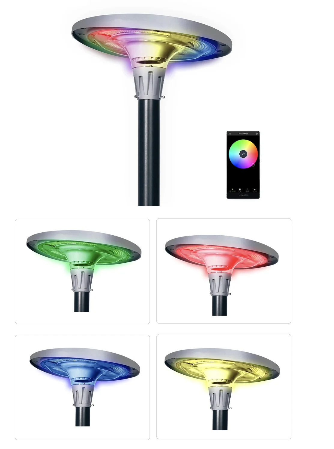 Outdoor Lampara Solar Exterior 800w 1200w Solar Ufo Square Light Rgbw ...