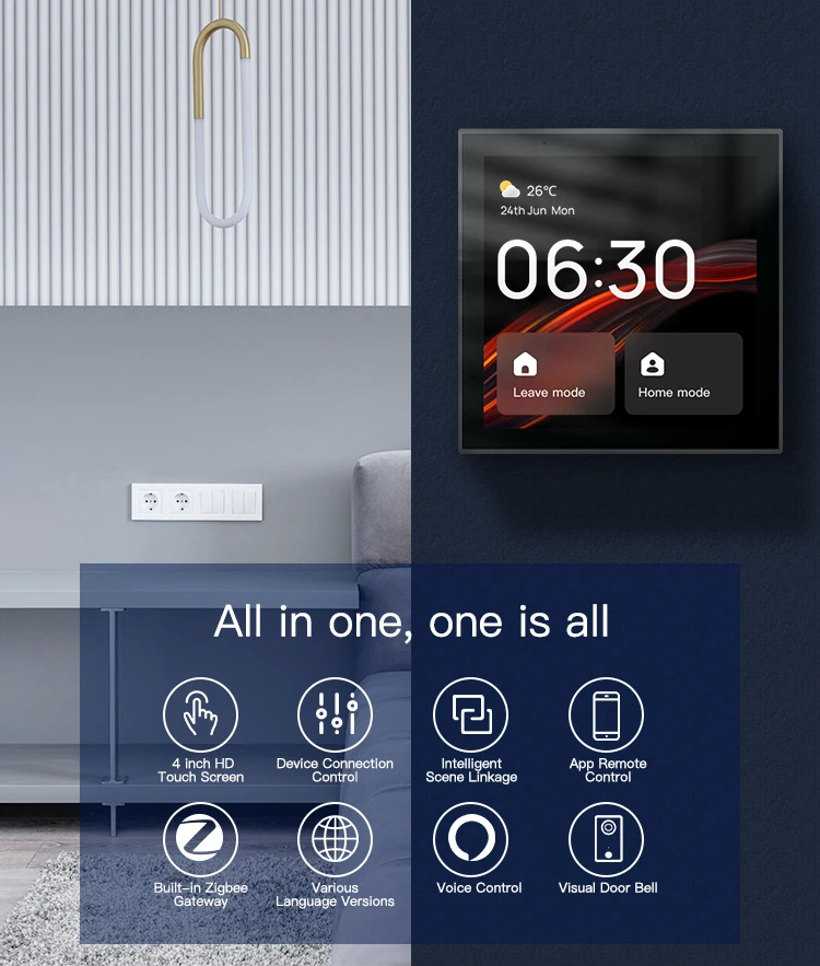 2025 Tuya T1E 4 Inch Smart Voice Control Touch Screen App Remote ...