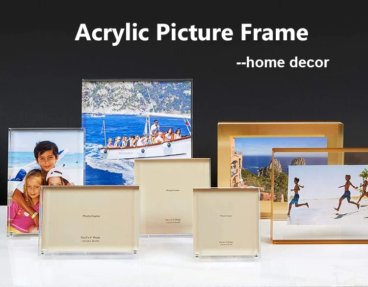 Acrylic Picture Display Holder Vertical Durable Clear Lucite & Magnetic ...