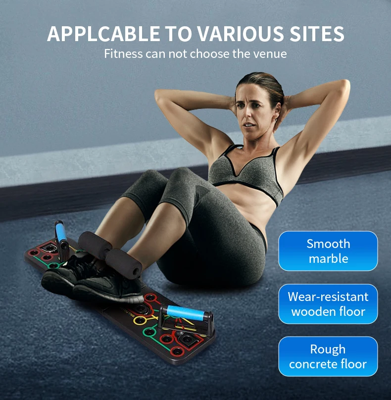 Push Up Board System Home Workout Equipment Strength Training Pushup Stands Push Up Board With ...