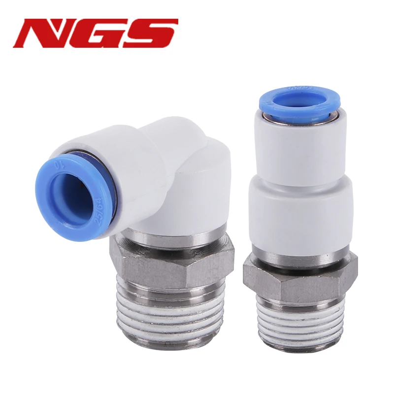 Ksh Pneumatic High Speed Rotary One-touch Swivel Air Connector Fitting Straight Ksh06-01s 1/8 ...