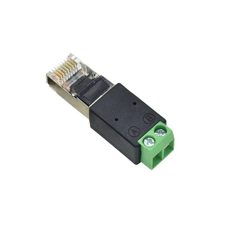 Rj45 To Rs485 Rj45 To 2 Pin Screw Connector Adapter Network Terminal ...